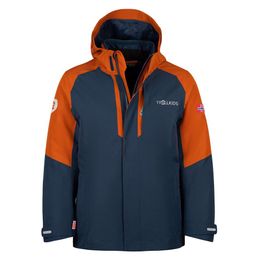 Trollkids 3in1-Funktionsjacke "Skanden" in Dunkelblau/ Orange - 45% | Größe 110 | Kinderjacken
