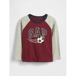 GAP Longsleeve in Rot/ Grau - 60% | Gr&ouml;&szlig;e 74/80 | Baby-langarmshirts