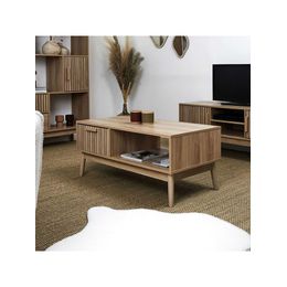 THE HOME DECO FACTORY Couchtisch "Klaus" in Hellbraun - (B)100 x (H)43 x (T)50 cm - 55% | Tische