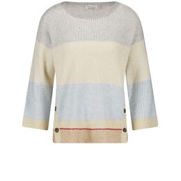 Gerry Weber Pullover in Hellgrau/ Creme/ Hellblau - 56% | Größe 36 | Damen-pullover-cardigans