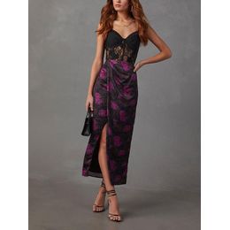 Milan Kiss Kleid in Schwarz/ Lila/ Rot - 55% | Größe S | Damenroecke
