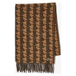 Lacoste Wollschal in Hellbraun/ Schwarz - 47% | Damen-schals-tuecher