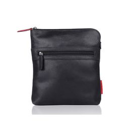 SPARWELL Leder-Umhängetasche "Worldly wilbur" in Schwarz - (B)21 x (H)25 x (T)5 cm - 50% | Herrentaschen