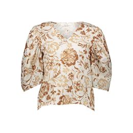 Sisters Point Bluse in Creme/ Hellbraun - 81% | Gr&ouml;&szlig;e XS | Damen-blusen