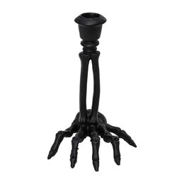 CHAKS Kerzenst&auml;nder ''Skeleton Hand'' in Schwarz - (B)12 x (H)16 x (T)11,5 cm - 16% | Kerzen-vasen