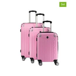 Canadian Peak 3tlg. Hardcase-Trolleyset "Softlesseak" in Rosa - 80% | Damen-koffer-reisegepaeck