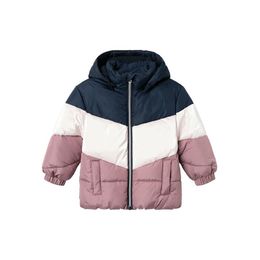 name it Winterjacke "Mille" in Dunkelblau/ Rosa/ Weiß - 40% | Größe 116 | Kinderjacken