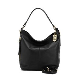 Lucca Baldi Leder-Schultertasche "Carrara" in Schwarz - (B)36 x (H)28 x (T)12 cm - 74% | Damen-taschen