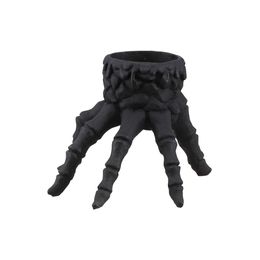 CHAKS Kerzenst&auml;nder ''Black Skeleton Hand'' in Schwarz - (B)13 x (H)12 x (T)9,5 cm - 14% | Kerzen-vasen
