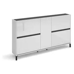 Schuhschrank Inosign "EASY", weiß (weiß hglanz, anthrazit, weiß hgl), B:169cm H:93cm T:25,2cm, Spanplatte, Schränke
