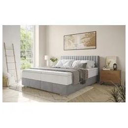 Boxbett Inosign "Thor mit Bettkasten, inkl. Matratze, Topseller", grau (savona 13 melange), B:186cm L:208cm, Komplettbetten, Boxspringbett, Topper und Zierkissen, in verschiedenen Härtegraden verfügbar