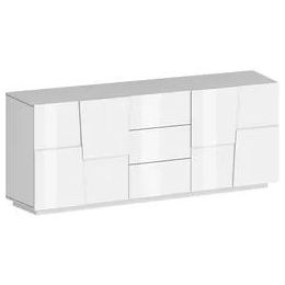 Sideboard Inosign "Pongo", weiß (weiß hochglanz), B:220cm H:86cm T:44,2cm, Spanplatte, Sideboards