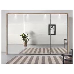 Schwebetürenschrank Rauch "Kleiderschrank Schrank Garderobe OTELI inkl. 3 Innenschubladen", braun (eiche artisan), B:323cm H:214cm T:68cm, Holzwerkstoff, Schränke, mit Spiegelfront und Passepartout optional mit Beleuchtung