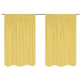 Vorhang HOME BASICS "MAITE" Gr. 1, gelb, B:135cm H:145cm, Polyester, Gardinen