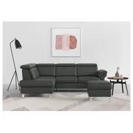Sit & More Ecksofa SIT & MORE "Arngast L-Form", grau (anthrazit), B:245cm H:84cm T:194cm, Sofas, inklusive Kopfteilverstellung und Federkern