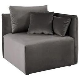 Sofa-Eckelement Andas "Nöre", grau, B:90cm H:74cm T:90cm, Samtoptik (100% Polyester);Struktur (100% Polypropylene);Luxus-Microfaser Lederoptik (100% Polyester);Struktur fein (100% Polyester);Webstoff (100% Polyester);Baumwoll-/Leinenmix (60% Baumwoll, 40% Leinen), Polsterelemente, Modul - zum Zusammenstellen; in vielen Bezugsqualitäten und Farben