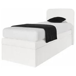 Boxspringbett, weiß, B:105cm L:212cm, Box und Kopfteil: Microvelours (100% Polyester) oder Kunstleder (Polyurethan);Bezug der Obermatratze: 100% Polyester, Westfalia Schlafkomfort, Komplettbetten, Boxspringbett, wahlweise mit Bettkasten