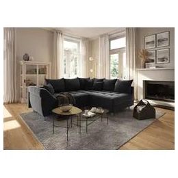 Ecksofa Collection AB "Innsbruck L-Form", schwarz, B:247cm H:87cm T:189cm, Microfaser PRIMABELLE (100% Polyester), Struktur (90% Polyester, 10% Polyacryl), Samtvelours (100% Polyester), Luxus-Microfaser Antiklederoptik (100% Polyester), Sofas, inklusive Federkern, Recamiere links oder rechts montierbar
