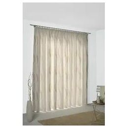 Vorhang WIRTH "Lupara" Gr. 1, beige, B:132cm H:145cm, Jacquard, Baumwolle, Polyester, Gardinen