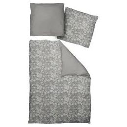 Wendebettwäsche ADAM "Flower Cuvée light", grau, B/L: 135cm x 220cm, 1 Stk., 1 Stk., Renforcé, B/L: 80cm x 80cm, 2 Stk., Renforcé, Obermaterial: 100% Baumwolle, Bettwäsche, mit Blumen