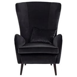 Sessel Home Affaire "Sallito, TV-Sessel, Ohrensessel mit", schwarz, B:76 H:109 T:85, Struktur Hahnentritt (67% Polypropylen, 33% Polyester), Samtoptik (100% Polyester), Fellimitat (100% Polyester), Samtcord (92% Polyester, 8% Polyamid), Struktur (100% Polyester), Struktur fein (100% Polyester), Sessel, Sessel mit Hocker Ohrensessel mit Hocker, Hocker, in vielen Bezugsqualitäten, auch in Samtcord
