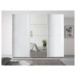 Schwebetürenschrank Rauch "Kleiderschrank Schrank Garderobe TOPSELLER OTELI inkl. Inneneinteilung", weiß (weiß, hochglanz weiß), B:271cm H:229cm T:62cm, Holzwerkstoff, Schränke, mit 3 Innenschubladen sowie zusätzlichen Einlegeböden MADE IN GERMANY, Topseller