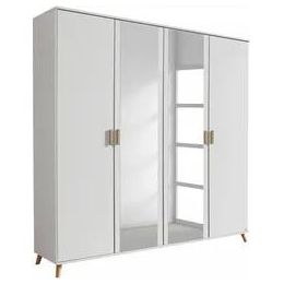 Kleiderschrank Rauch "Ottos Choice Skandi Kinderzimmer Bestseller Schlafzimmerschrank FALUN", weiß (alpinweiß), B:182cm H:203cm T:53cm, Holzwerkstoff, Schränke, im modernen Skandi-Look, Füße/Griffe Eiche massiv MADE IN GERMANY
