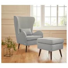 Sessel Home Affaire "Salla auch in Fellimitat und Feincord, viele Bezugsarten, Ohrensessel", grau, H:118cm T:94cm, Samtcord (92% Polyester 8% Polyamid);Struktur (100% Polyester);Struktur Hahnentritt (100% Polyester);Struktur fein (100% Polyester);Samtoptik (100% Polyester);Fellimitat (100% Polyestr), Sessel, Ohrensessel ohne Hocker Ohrensessel Ohrensessel mit Hocker, wahlweise mit oder ohne Hocker