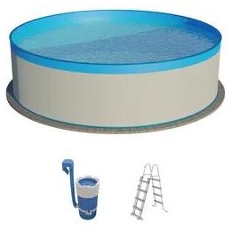 Rundpool summer fun, weiß, H:90cm Ø:350cm, Schwimmbecken, 3-tlg., ØxH: 350x90 cm