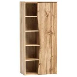 Midischrank Welltime "Stubach", braun (wotaneiche), B:60cm H:130cm T:35cm, MDF, Schränke, Bad-Midischrank, Tür mit Baumkante