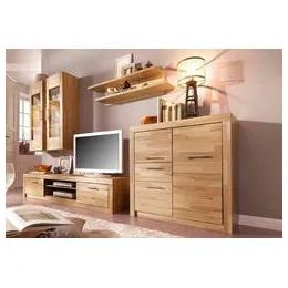 Wohnwand VOGL MÖBELFABRIK "Toronto", beige (kernbuche teilmassiv), B:300cm T:42cm, Kastenmöbel-Sets