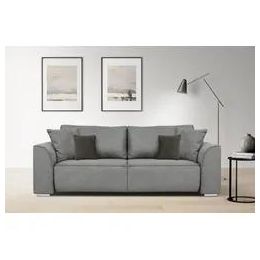 3-Sitzer Inosign "BEATRICE auch als Schlafsofa mit Bettkasten, B/T/H 250/107/92 cm", grau, B:250cm H:92cm T:107cm, Sofas, wahlweise mit Bettfunktion, incl. 2 Zierkissen, Wellenfederung