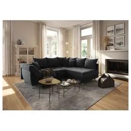 Ecksofa Collection AB "Innsbruck L-Form", schwarz, B:247cm H:87cm T:189cm, Microfaser PRIMABELLE (100% Polyester), Struktur (90% Polyester, 10% Polyacryl), Samtvelours (100% Polyester), Luxus-Microfaser Antiklederoptik (100% Polyester), Sofas, inklusive Federkern, Recamiere links oder rechts montierbar