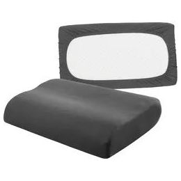 Kissenbezug bellana "Universal Jersey", grau (anthrazit), B:80cm L:40cm, Feinjersey, Obermaterial: 95% Baumwolle, 5% Elasthan, Kissenbez&uuml;ge, Kissenbezug, passend f&uuml;r Nackenst&uuml;tzkissen