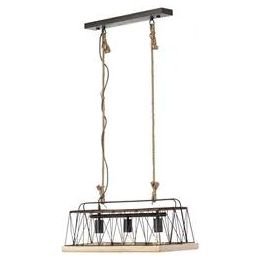 Brilliant Pendelleuchte "Narcy", braun (burned steel, holz), 3, H: 110cm, 1 Stk., Leuchten, Hängelampe 3flg burned steel/holz