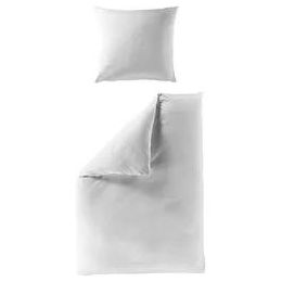 Bettwäsche Bierbaum "Elegant uni", silber, B/L: 240cm x 220cm, 1 Stk., 2 Stk., Mako-Satin, B/L: 80cm x 40cm & 80cm x 40cm, 3 Stk., Mako-Satin, Obermaterial: 100% Baumwolle, Bettwäsche, Mako-Satin, 100 % Baumwolle, Uni, pflegeleicht