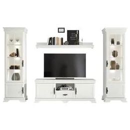 Wohnwand Home Affaire "Royal", weiß, B:314cm H:192cm T:46cm, Holzwerkstoff, Kastenmöbel-Sets, exclusiv Design im Landhausstil