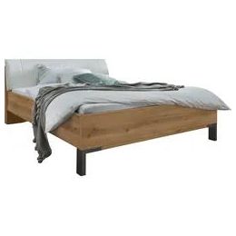Futonbett Wiemann "Monaco, Bettgestell, Bettrahmen, komfortables Polsterkopfteil", braun (bianco, eiche, weiß), B:189cm L:218cm, Betten, Polsterkopfteil aus Kunstleder, verschiedene Größen, in Komforthöhe