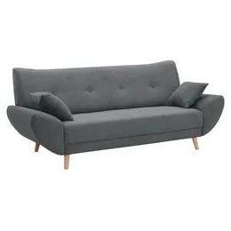Polstergarnitur Home Affaire "Basta", grau (dunkelgrau,), H:80cm T:82cm, 100% Polyester, Sitzmöbel-Sets, Komfortable Wellenunterfederung