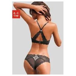 Set: Push-up-BH Lascana, Damen, Gr. 70 (32/34), Cup A, schwarz (schwarz, rosa), Obermaterial: 90% Polyamid, 10% Elasthan. Unterteil: 90% Polyamid, 10% Elasthan, figurbetont, BH-Sets BH Push-up-BH BH-Set Dessous-Set Bügel-BH Hochzeitswäsche Hochzeitsdessous, mit zarter Spitze, sexy Dessous, Reizwäsche