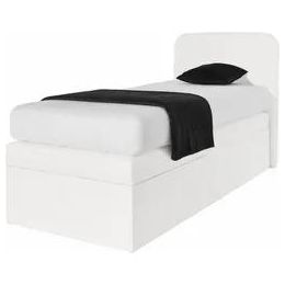 Boxspringbett, weiß, B:105cm L:212cm, Box und Kopfteil: Microvelours (100% Polyester) oder Kunstleder (Polyurethan);Bezug der Obermatratze: 100% Polyester, Westfalia Schlafkomfort, Komplettbetten, Boxspringbett, wahlweise mit Bettkasten