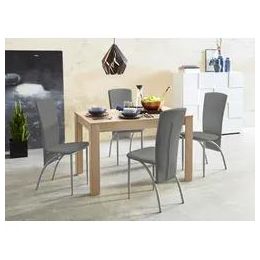 Essgruppe Inosign, grau (eichefarben sägerau, grau,), B:120cm, Sitzmöbel-Sets, Tischbreite 120 cm in eichefarben sägerau
