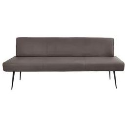 K+w Komfort & Wohnen Polsterbank K+W KOMFORT & WOHNEN "Giacomo I", braun (sattel, schwarz), B:200cm H:87cm T:62cm, Sitzbänke, Metallfüsse in schwarz, wahlweise in der Breite 200cm oder 177cm