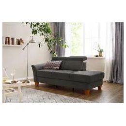 Recamiere Home Affaire "Conville", braun (espresso), B:194cm H:84cm T:93cm, 100% Polyester, Sofas, Longchair, incl. Kopfteilverstellung, Federkern, wahlweise mit Bettkasten
