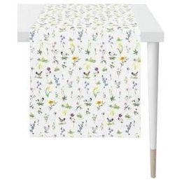 Tischläufer Apelt "6412 HAPPY EASTER, Osterdeko, Ostern", bunt (weiß, bunt), B:42cm L:140cm, Baumwolle, Polyester, Tischdecken, Digitaldruck, mit Ostermotiv