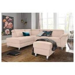 Sit & More Ecksofa SIT & MORE "Arngast L-Form", beige (creme), B:245cm H:84cm T:194cm, Sofas, inklusive Kopfteilverstellung und Federkern