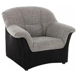 Sessel DOMO collection "Sarafina zeitlos und elegant, bequem", grau (schwarz, weiß, grau), B:102cm H:83cm T:81cm, Luxus-Microfaser (92% Polyester, 8% Nylon);Microfaser PRIMABELLE (100% Polyester);Microfaser PRIMABELLE (100% Polyester) / Struktur (90% Polyester; 10% Polyacryl), Sessel, Polstersessel, wahlweise mit Federkern