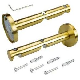 Deckenträger für Gardinenstangen Liedeco, gold (goldfarben, matt), Ø:1,6cm, Gardinenstangenhalterungen, für Gardinenstangen Ø 16 mm