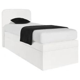 Boxspringbett, weiß, B:105cm L:212cm, Box und Kopfteil: Microvelours (100% Polyester) oder Kunstleder (Polyurethan);Bezug der Obermatratze: 100% Polyester, Westfalia Schlafkomfort, Komplettbetten, Boxspringbett, wahlweise mit Bettkasten