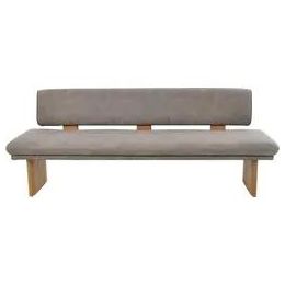 K+w Komfort & Wohnen Polsterbank K+W KOMFORT & WOHNEN "Longbeach", grau (hellgrau 83), B:224 H:89 T:71, Sitzbänke, Spitzkissenoptik im Sitz, wahlweise in der Breite 204cm oder 224cm